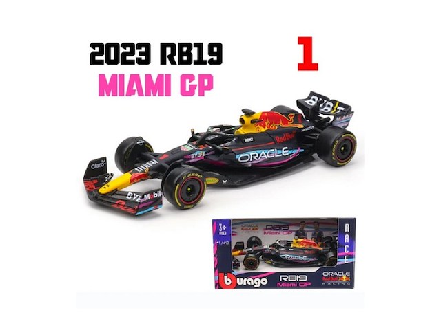 1:43 Burago F1 Red Bull Miami GP 2023 Verstappen #1