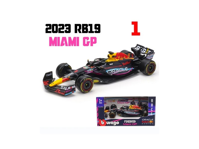 1:43 Burago F1 Red Bull Miami GP 2023 Verstappen #1