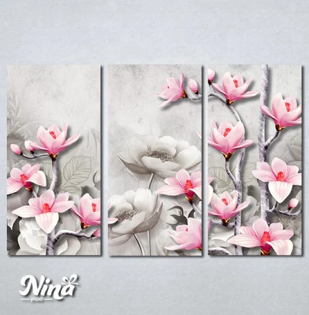 Slike na platnu Roze i sivi cvetovi Nina537_3