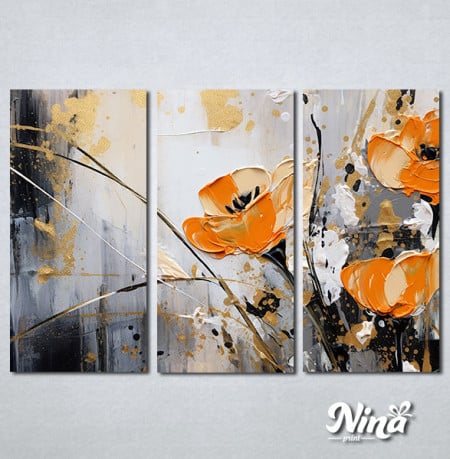 Slike na platnu Narandzasti cvetovi Nina522_3