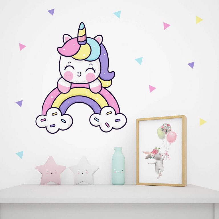 Cute unicorn and rainbow