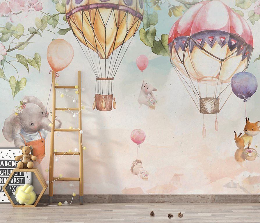 Cute animals and hot air balloons