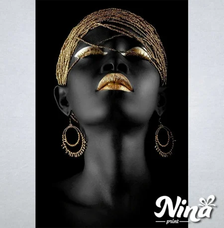 Slike na platnu Crnkinja crno zlatna slika Nina320_P