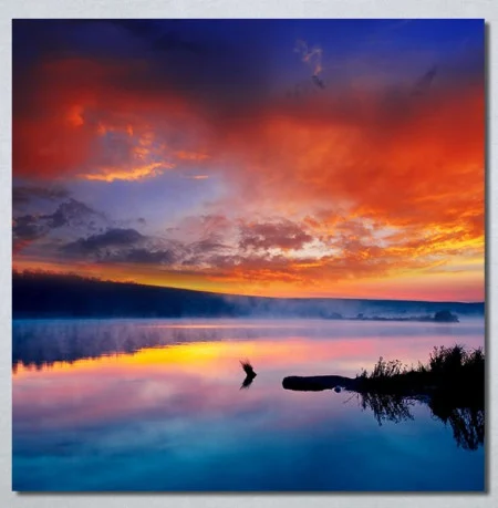 Slike na platnu Zalazak sunca na jezeru Nina30259