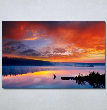 Slike na platnu Zalazak sunca na jezeru Nina30259_P
