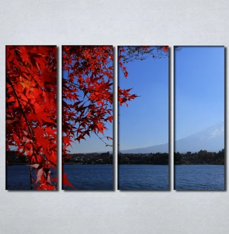 Slike na platnu Pogled na more kroz crveno lišće Nina30107_4