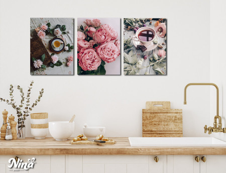Moderne slike na platnu za kuhinju Prelepe roze ruze ms083