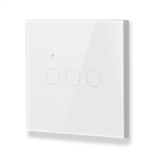 Mitea Electric MS-701-3-W Pametni prekidač. Touch, WiFi, 10A, 2.4GHZ, 3 tastera, Beli