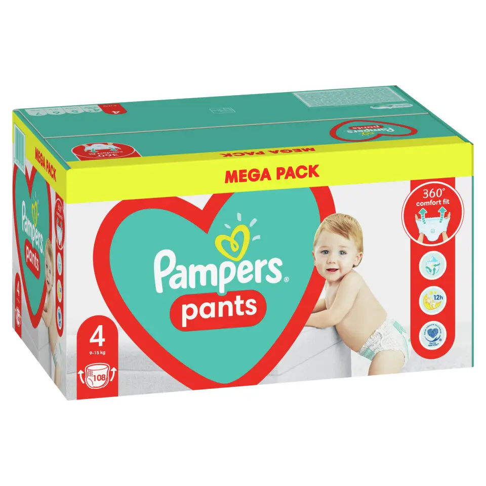 Pampers Pants Pelene, Mega Box, Veličina 4, Maxi, 108 komada