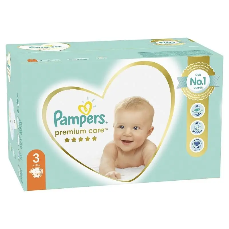 Pampers Premium Care Pelene, Mega Box, Veličina 3, Midi, 120 komada