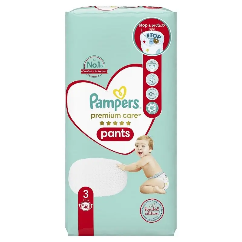 Pampers Premium Care Pants Pelene, Value Pack, Veličina 3, Midi, 48 komada