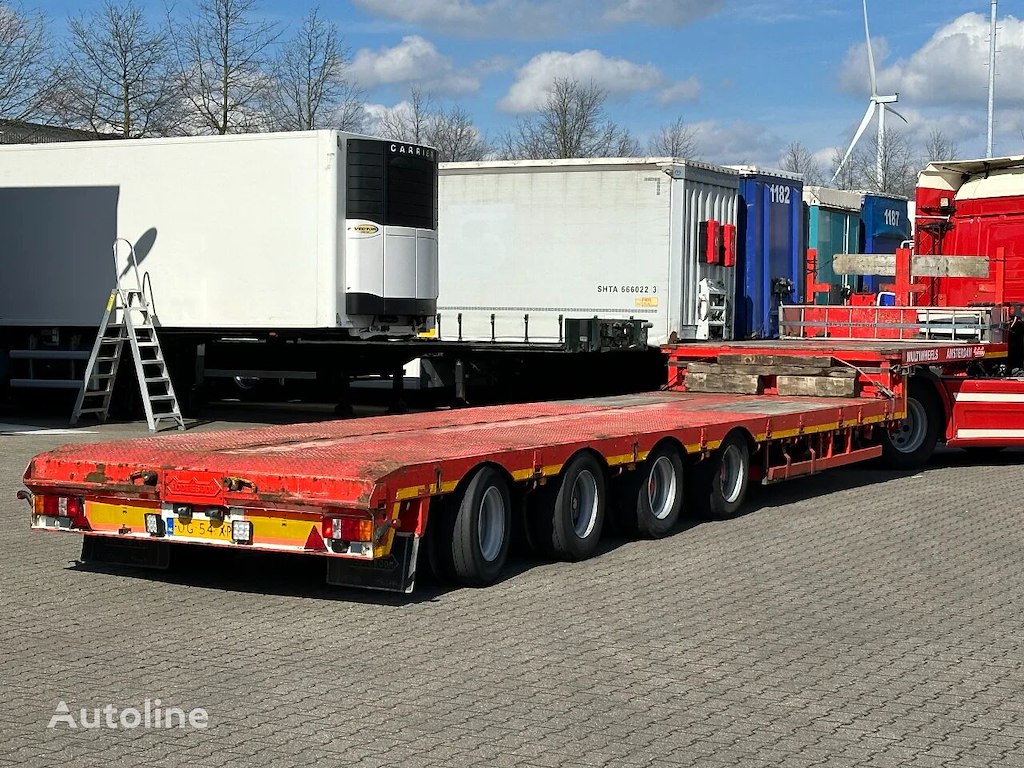 Nooteboom 4 AXLE SEMI 6.70MTR EXT. / 80CM LOWBED / 2X STEERING AXLE / APK! poluprikolica sa niskom platformom