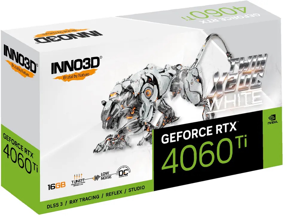 INNO3D Video Card INNO3D GEFORCE RTX 4060 Ti 16GB TWIN X2 OC N406T2-16D6X-178055N (2595MHz/ 18Gbps) / 16GB GDDR6 / 128-bit / DP+DP+DP+HDMI / VA55N / AD1066780