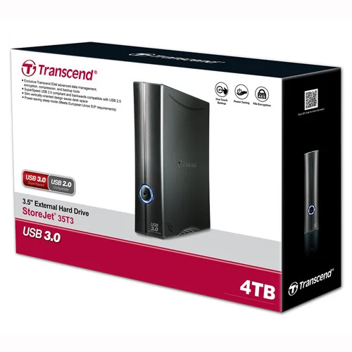 TRANSCEND 4TB 3.5", USB 3.0, StoreJet 35T3, Black - TS4TSJ35T3