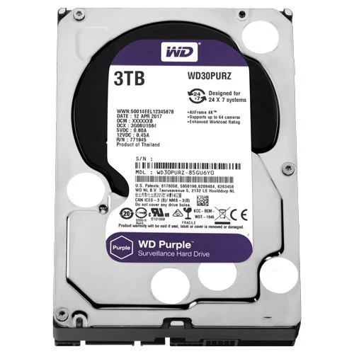 WD 3TB SATA III, 64MB, 3.5", 5400rpm, Purple WD30PURZ Interni, 3.5", SATA III, 3TB HDD