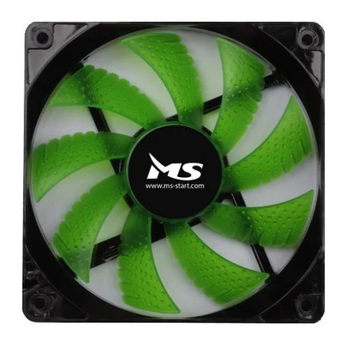 MS INDUSTRIAL COOLER CASE 12CM FAN (Green LED) Ventilator, Vazdušno hlađenje, 120 x 120 x 25 mm