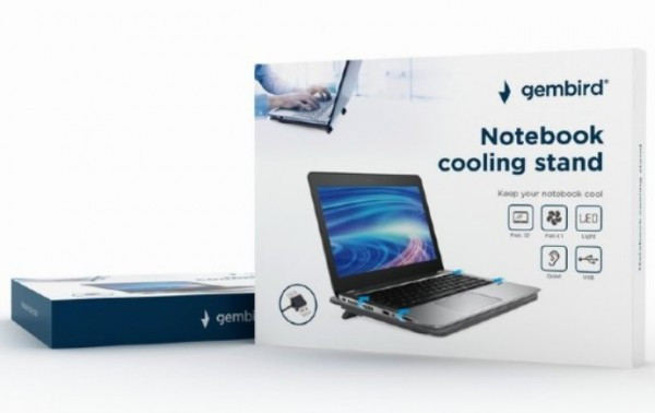 NBS-1F15-04 Gembird hladnjak za laptop, 15.6 120mm Fan, USB, 330x250mm, Ergo Stand