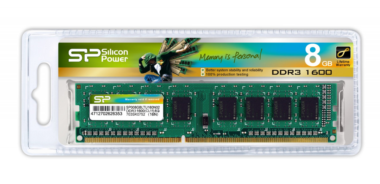 SILICON POWER 8GB DDR3 1600Hz Desktop