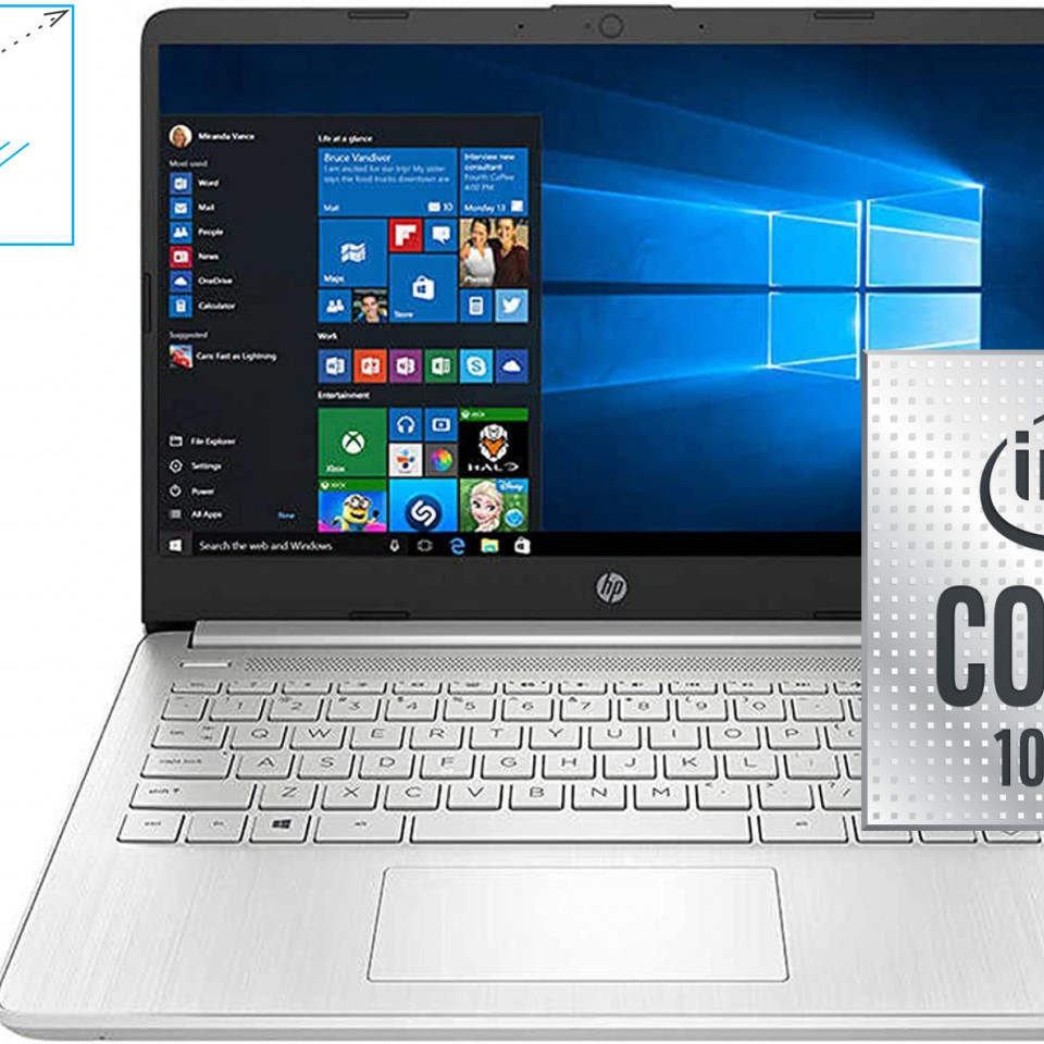 HP 14-DQ10 2S-84-UA 14" FHD/Intel Core i3-1005G1 1.2 GHz (to 3.4GHz, 4MB cache)/8GB RAM/256GB SSD NVMe/WiFI AC/BT 5.0/Backlite KBD/Web Cam 720p/HDMI/Audio Combo/2xUSB3.1/1x USB C/Silver/Win10 Home