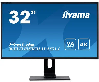 IIYAMA XB3288UHSU-B1 32’’ 4K VA monitor 3ms 178/178Signal input HDMI x2 (v.2.0) DisplayPort x1 (v.1.2) USB HUB x2 (v.3.0 (x1 charger)) HDCP, Headphone connector