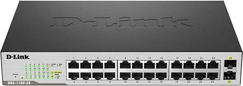 Lan Switch D-Link Layer 2 SMART DGS-1100-26, 24x10/100/1000, 2xGiga SFP Combo