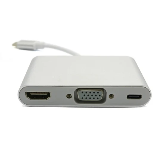 Adapter Type-C na HDMI+VGA+TYPE-C