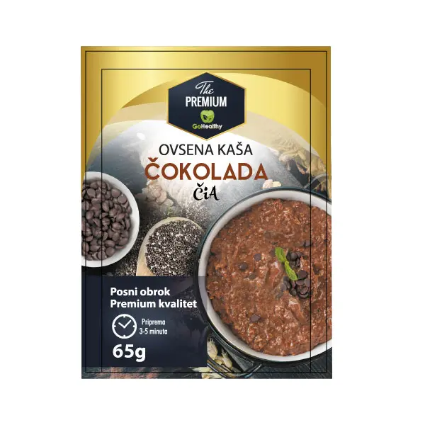 Go Healthy The Premium Ovsena kaša, Čokolada i čia, 65g