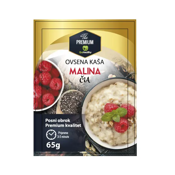 Go Healthy The Premium Ovsena kaša, Malina i čia, 65g