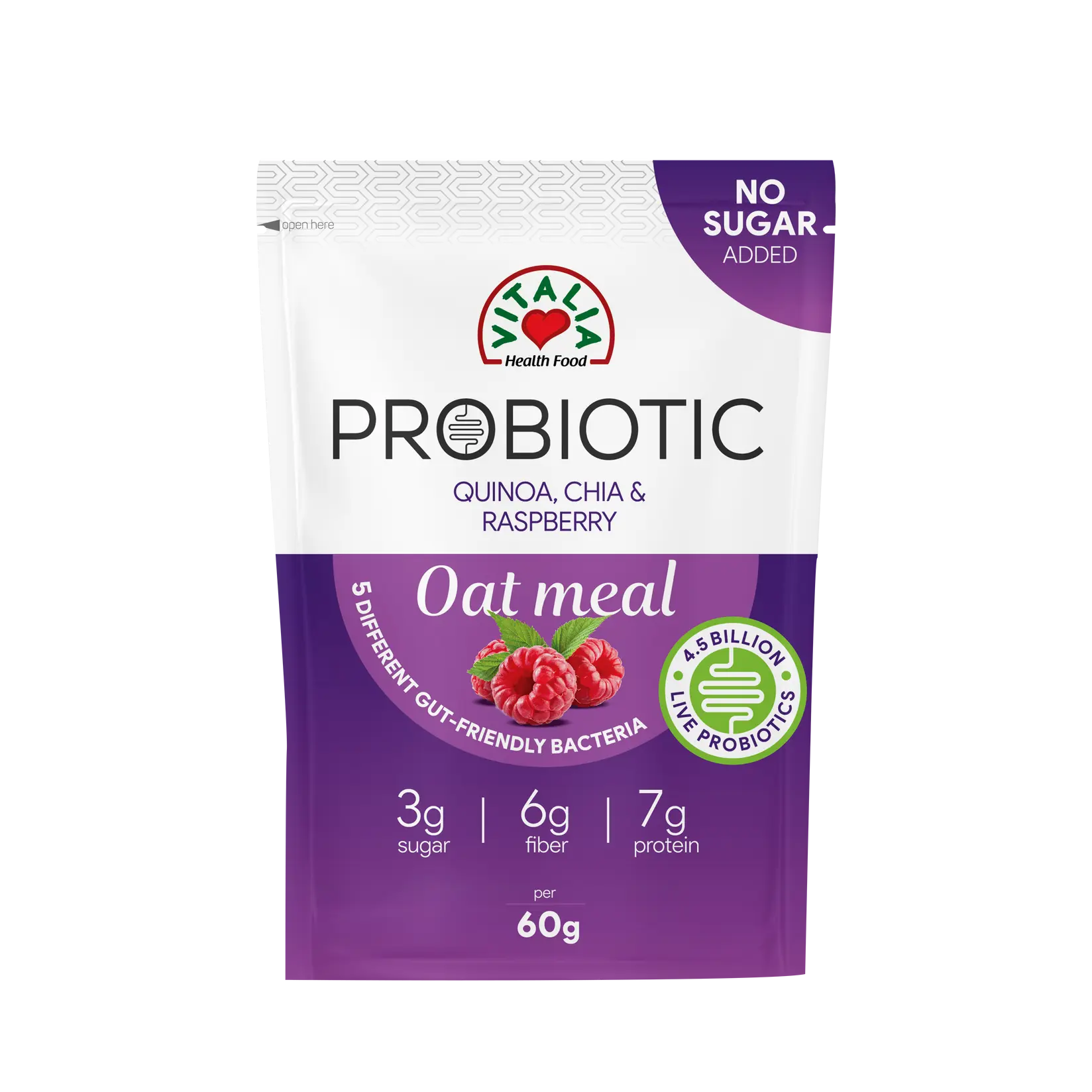 Vitalia Probiotic Ovsena kaša, Kinoa, malina i čia, 60g