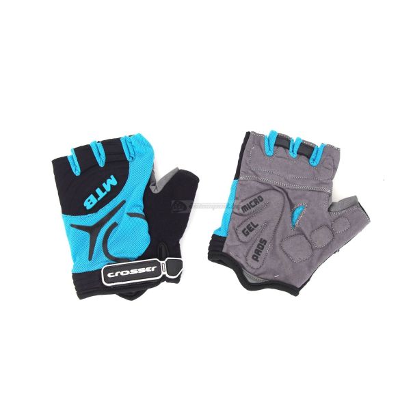 CROSSER Rukavice CG-501 SHORT FINGER black/blue L