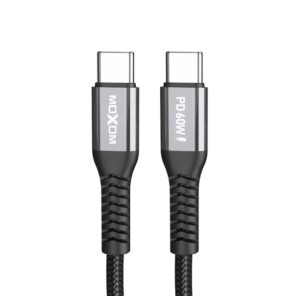 MOXOM USB data kabal MX-CB235 PD 60W Type-C na Type-C 1m, crna