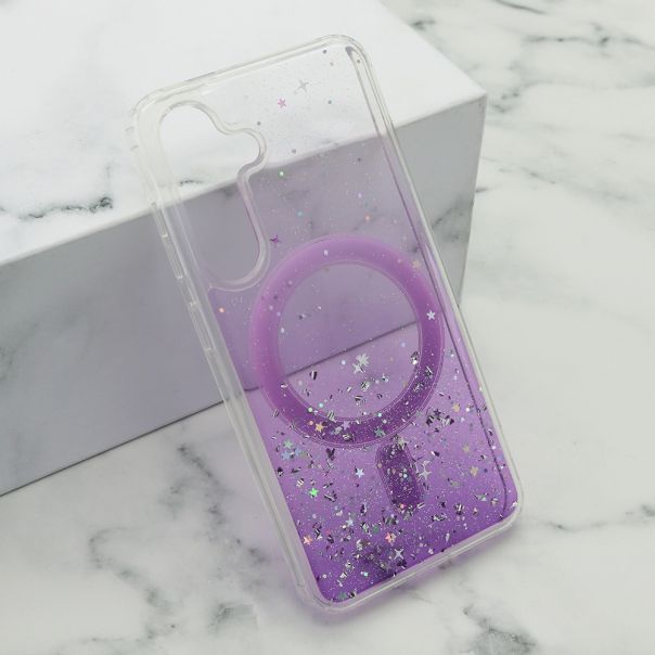 Maska Simple Sparkle MagSafe za Samsung S921B Galaxy S24 5G, ljubičasta