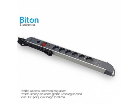 Biton Electronics G06MKGDU Prenosna priključnica sa prenaponskom zaštitom