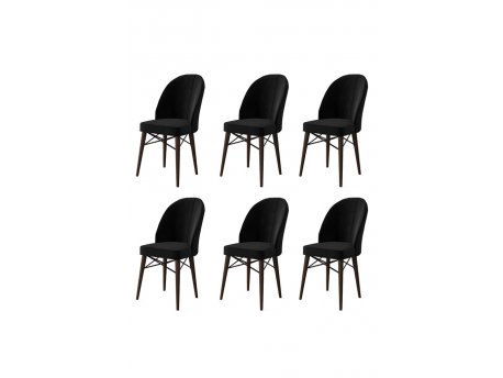 HANAH HOME Set 6 stolica Ritim Black Brown