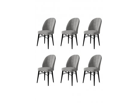 HANAH HOME Set 6 stolica Ritim Grey Black