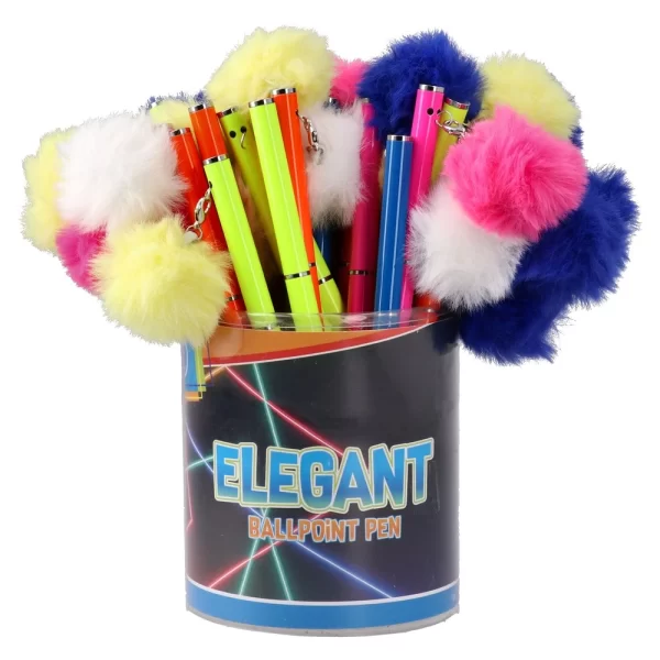 Elegant, hemijska olovka pom-pom, neon, plava