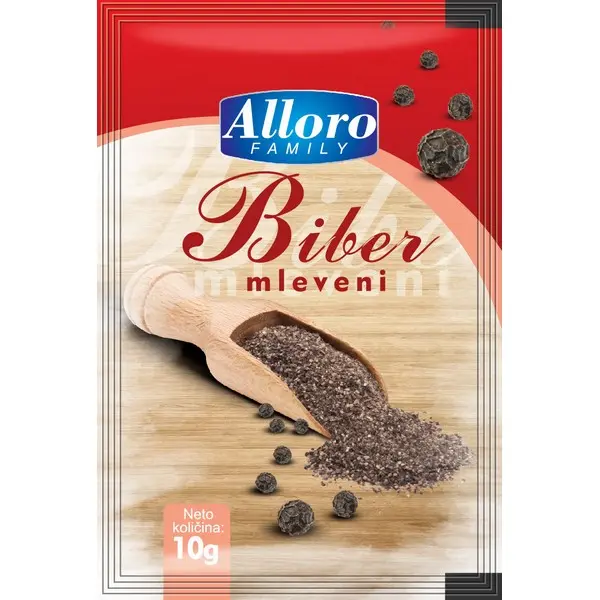 Alloro Biber, Mleveni, 10g