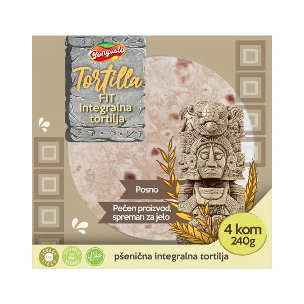 Bongusto Tortilja integralna, 4 komada, 240g