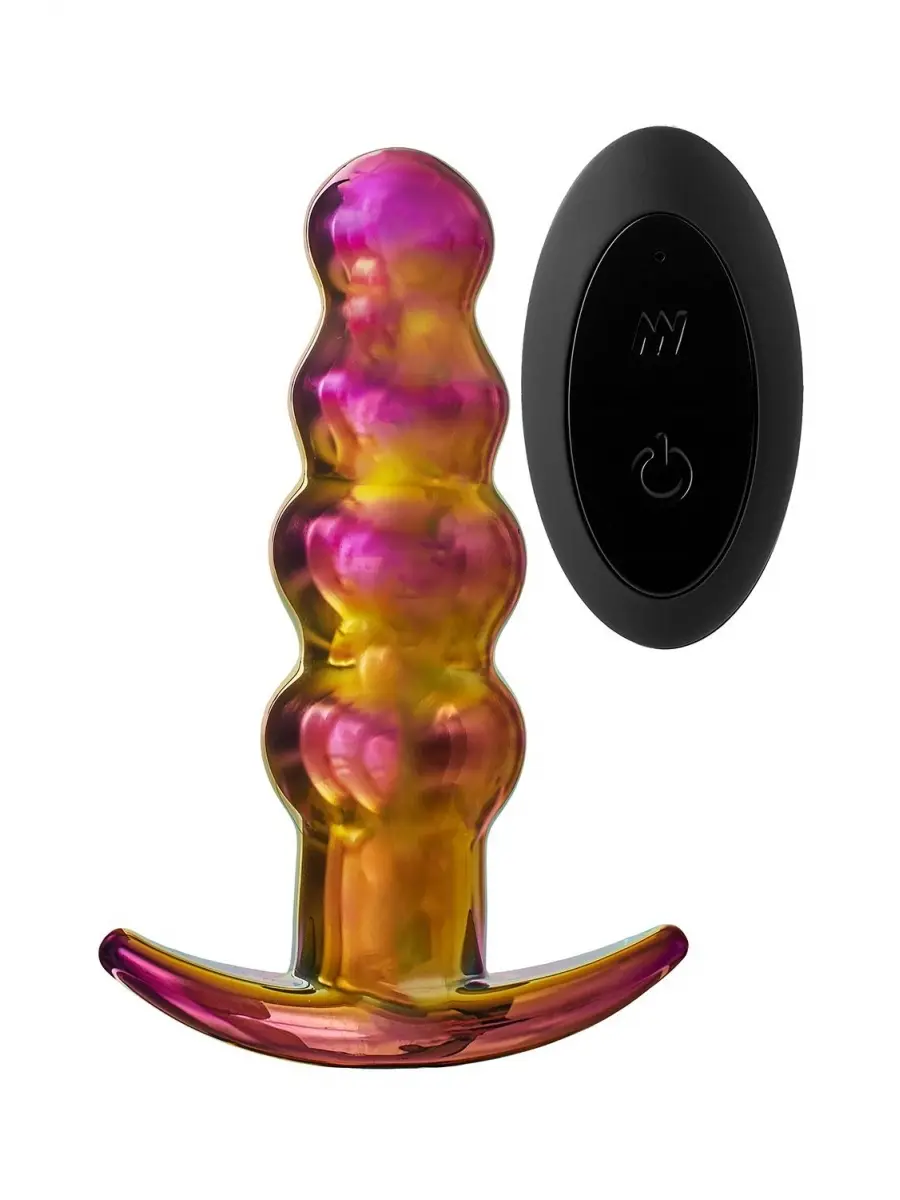 Glamour Glass Remote Vibe Beaded Analni vibrator