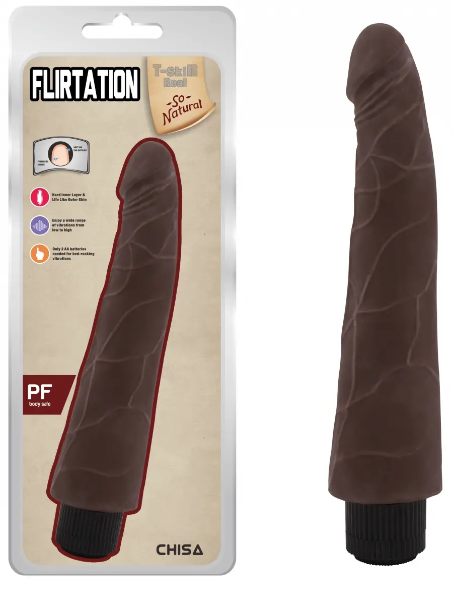 Flirtation Vibrator, 24 cm, Braon