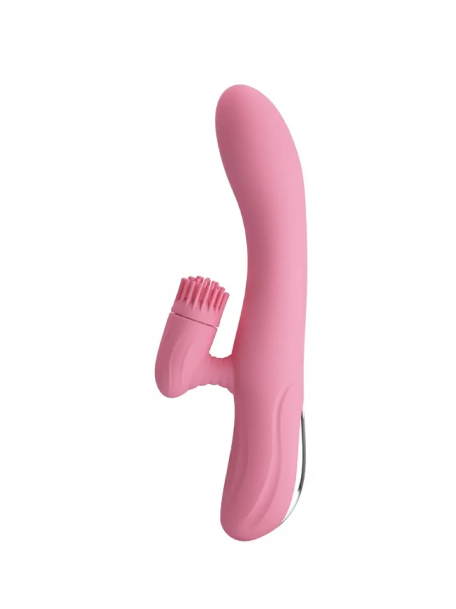 Chris Vibrator, Silikonski, 7 modova vibracije, 4 nivoa rotacije, 20.5 cm, Roze