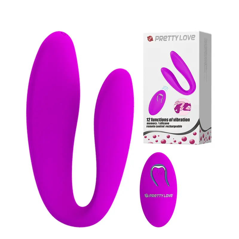 Pretty Love Vibrator za parove, Silikonski, 12 modova vibracije, 10.3 cm, Ljubičasti