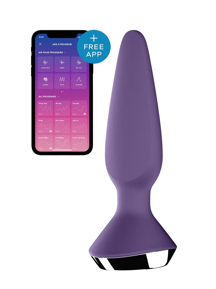 Satisfyer Plug-Ilicious 1 Analni vibrator, Sa aplikacijom, Vodootporan, 13.5cm, Ljubičasti