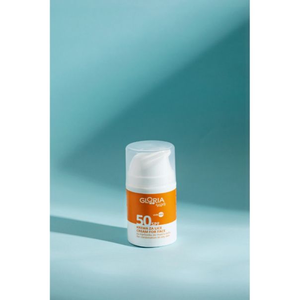 GLORIA Krema za lice SPF 50, mešovita do masna koža, Light, 50 ml