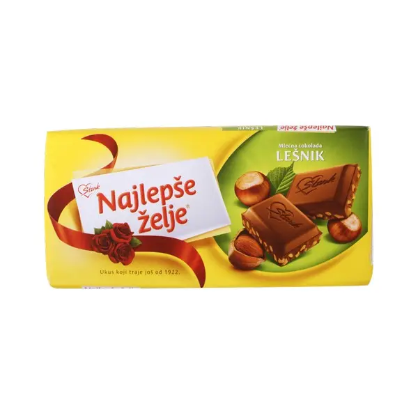 Najlepše želje Čokolada Lešnik, 85g