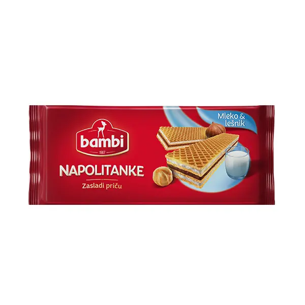 Bambi Napolitanke Mleko i lešnik, 185g