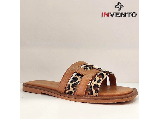 `INVENTO` kožne animal print papuče