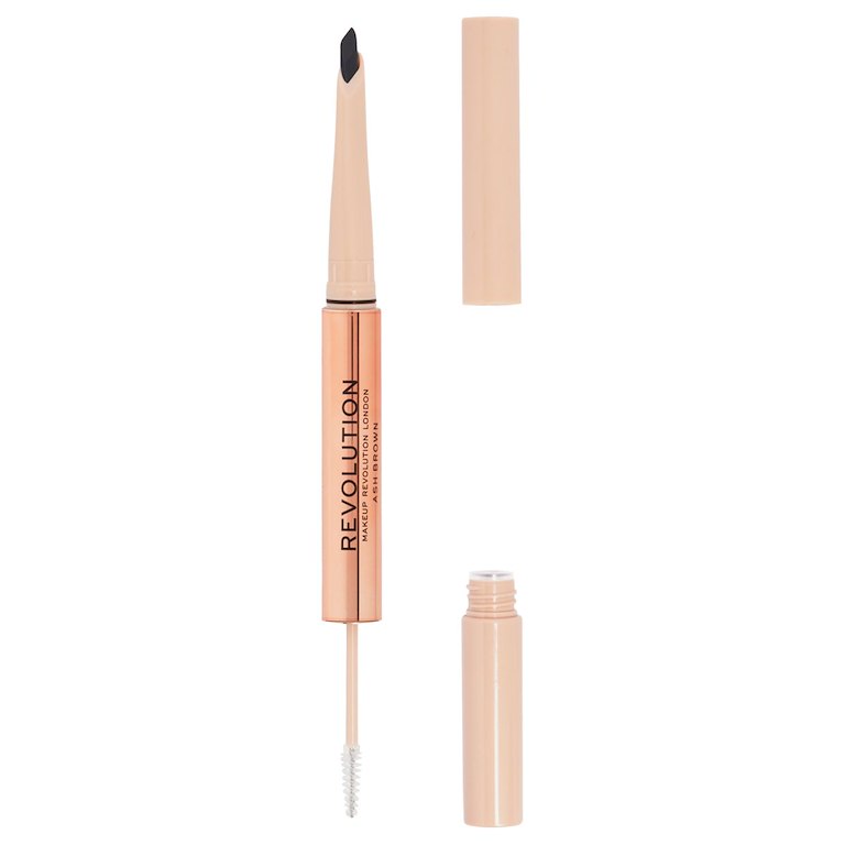 Olovka i gel za obrve 2u1 MAKEUP REVOLUTION Fluffy Brow Duo Ash Brown 0.12g+1ml