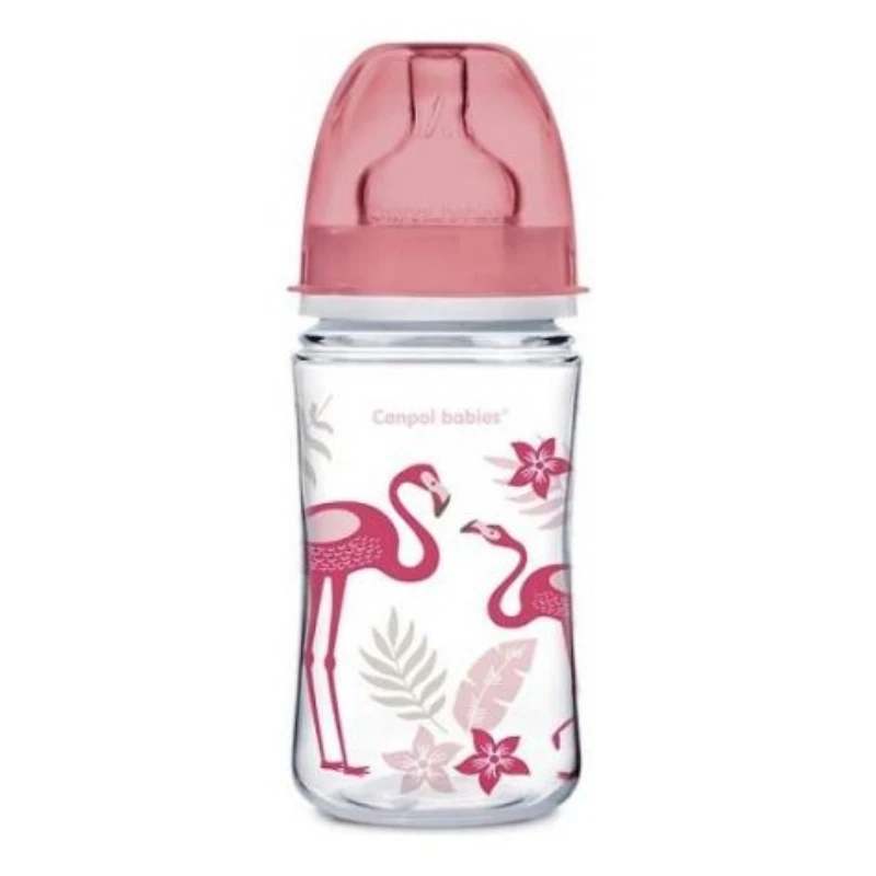 Canpol flašica za bebe 240ml Easy Start Jungle, Roze