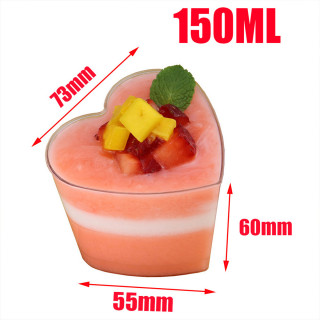 Desertna čaša za serviranje poslastica u obliku srca - 150ml